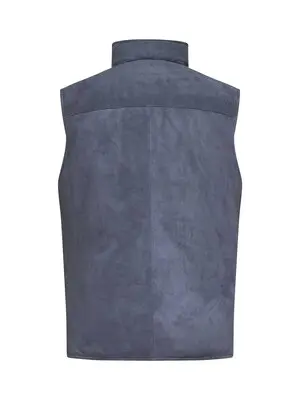 Brunello Cucinelli Sleeveless Stand-up Collar Gilet - Blue