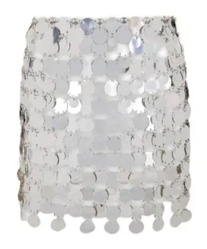 Rabanne Sequin Disc Mini Skirt - Silver