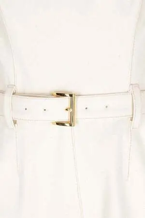 Prada Belted Sleeveless Tailored Jumpsuit With Wide Leg