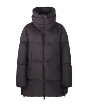 Herno High Neck Zip-up Coat - Black