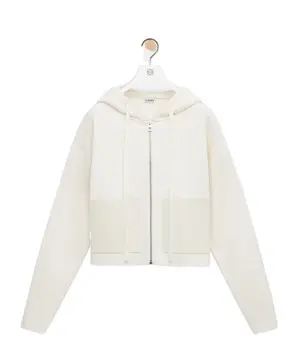 Loewe Wool Zip-up Hoodie - White
