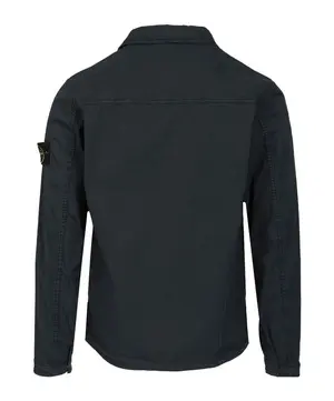 Stone Island Logo Patch Zipped Overshirt