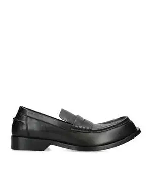 Loewe Leather Bobine Loafers - Black