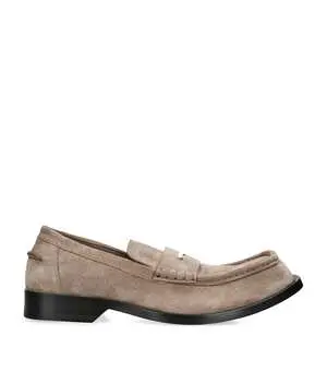 Loewe Suede Bobine Loafers - Brown