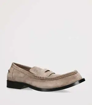 Loewe Suede Bobine Loafers