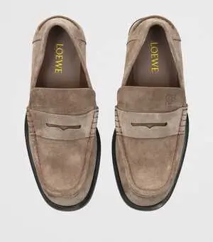 Loewe Suede Bobine Loafers