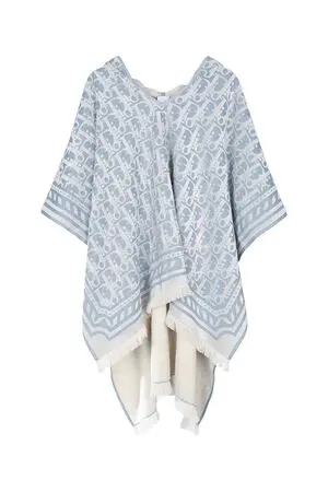 Dior Dioriviera Oblique Hooded Poncho - Blue/white
