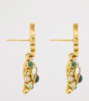 Saint Laurent Cassandre Heart Clip-on Pendant Earrings