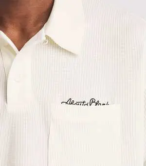ABOUT:BLANK Cotton Piqué Script Polo Shirt