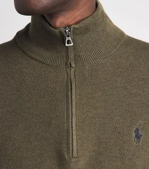 Polo Ralph Lauren Cotton Quarter-zip Sweater - Green