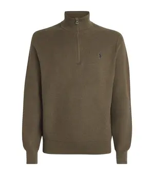 Polo Ralph Lauren Cotton Quarter-zip Sweater - Green
