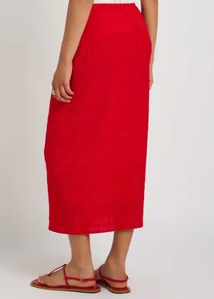 Polo Ralph Lauren Shirred Woven Midi Skirt