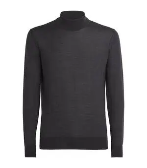 Pal Zileri Wool-silk Funnel-neck Sweater - Grey