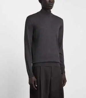 Pal Zileri Wool-silk Funnel-neck Sweater
