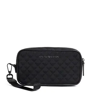 Emporio Armani Jacquard Logo Wash Bag - Black