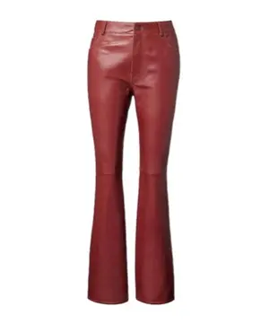 Chloé Leather Flared Pants - Red