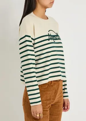 Moncler Striped Logo-embroidered Wool Jumper