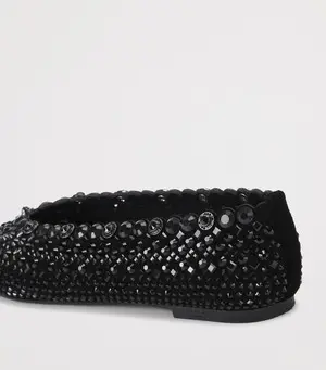 Kurt Geiger Jewel Embellished Ballet Flats - Black