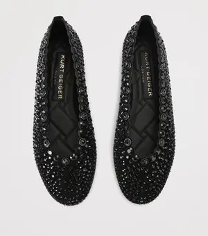 Kurt Geiger Jewel Embellished Ballet Flats - Black
