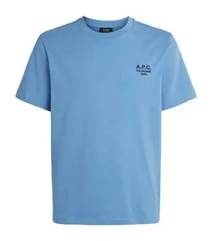 A.p.c. Cotton Rue Madame Logo T-shirt - Blue