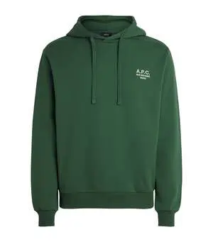 A.p.c. Cotton Rue Madame Logo Hoodie - Green
