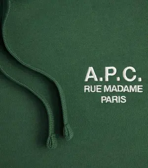 A.p.c. Cotton Rue Madame Logo Hoodie - Green