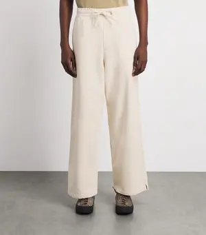 A.p.c. Cotton Drawstring Wide Leg Trousers - White