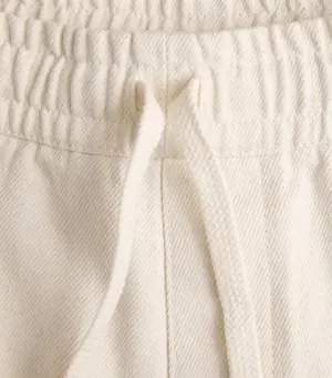 A.p.c. Cotton Drawstring Wide Leg Trousers - White