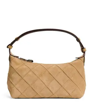 Tory Burch Mini Suede Fleming Top Handle Bag - Beige