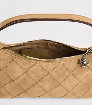 Tory Burch Mini Suede Fleming Top Handle Bag