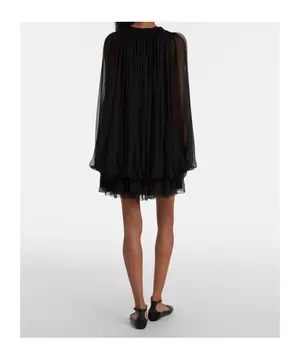 Chloé Ruffled Draped Silk Minidress