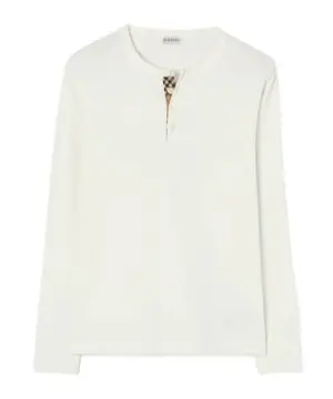 Burberry Long-sleeve Cotton Top - Chalk