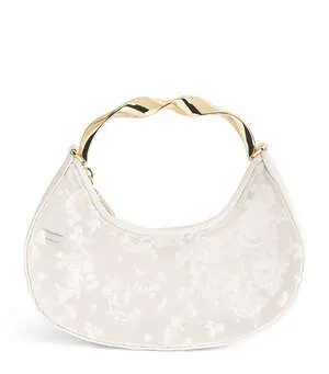 Simkhai Mesh Embroidered Nixi Clutch Bag - Ivory
