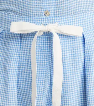 Eberjey Linen-blend Gingham Pyjama Shorts