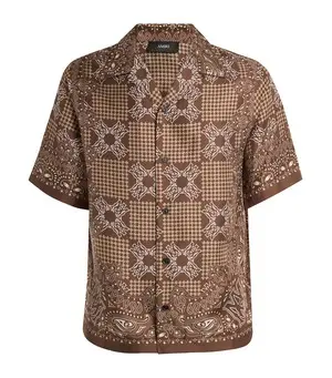 Amiri Silk Ma Check Short-sleeve Shirt - Brown