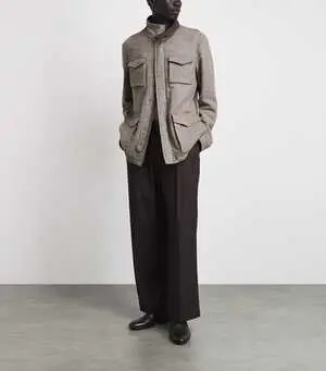 Herno Virgin Wool High-neck Utility Jacket - Brown