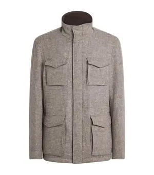 Herno Virgin Wool High-neck Utility Jacket - Brown