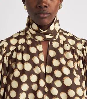 ALEMAIS Cotton-silk Paula Blouse With Polka Dots