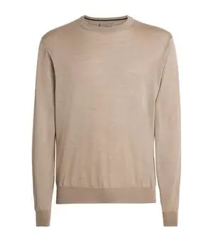 Herno Wool-silk Crew Neck Sweater - Beige
