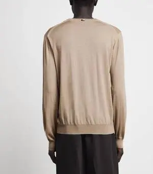 Herno Wool-silk Crew Neck Sweater - Beige