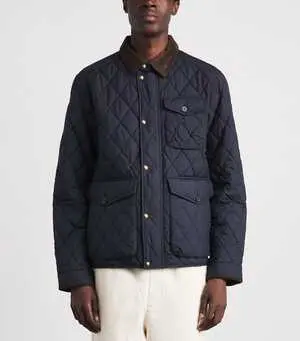 Polo Ralph Lauren Quilted Jacket With Corduroy Collar - Navy