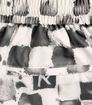 REPRESENT Smudged Checkerboard Print Swim Shorts - White