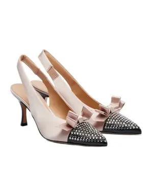 Chloé Trimmed Satin Pumps - Nude