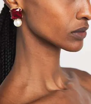 Carolina Herrera Faux Pearl And Crystal Clip-on Drop Earrings