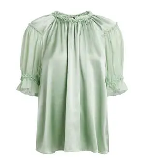 Ulla Johnson Silk Alina Blouse - Green