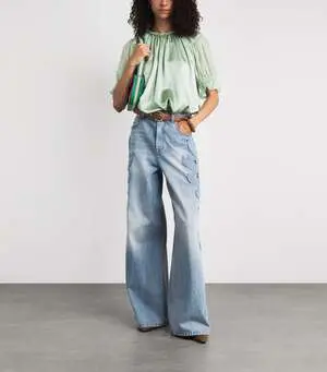 Ulla Johnson Silk Alina Blouse - Green