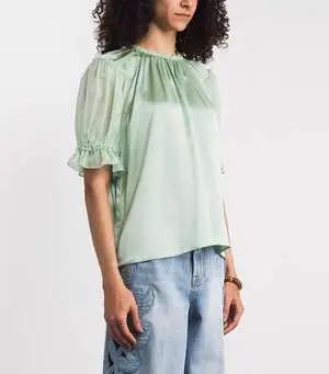 Ulla Johnson Silk Alina Blouse - Green