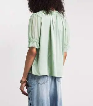 Ulla Johnson Silk Alina Blouse - Green
