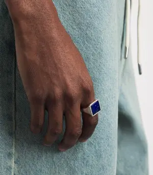 BLEUE BURNHAM Sterling And Lapis Lazuli Artists Signet Ring