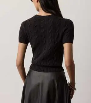 Ralph Lauren Cashmere Cable-knit Cropped Sweater